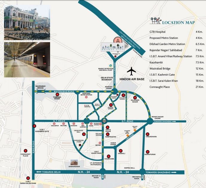 BCC Bharat City Phase 1 Location Map | Indraprastha Yojna, Ghaziabad
