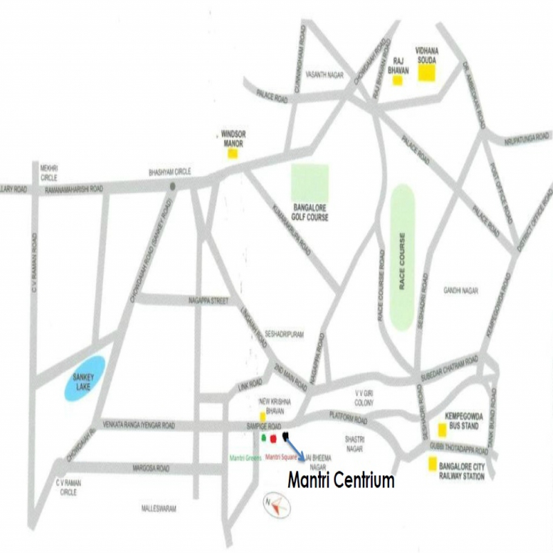 Mantri Centrium Location Map | Malleshwaram , Bangalore
