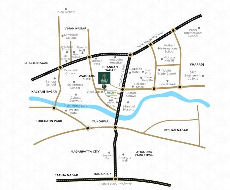 Prasun Adara Location Map | Kharadi, Pune