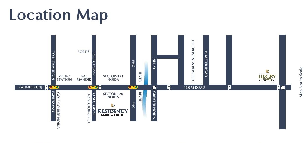 RG Residency Location Map | Sector 120, Noida