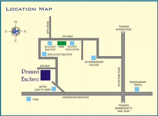 Sai Pranavi Enclave Location Map | ISRO Layout, Bangalore