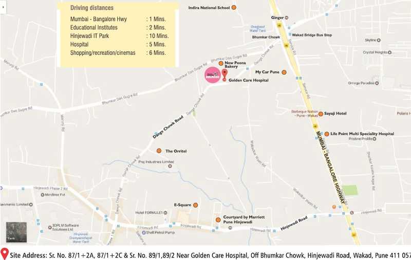 Unicorn Nisarg Belrose Location Map | Wakad, Pune